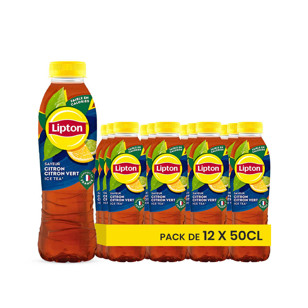 Lipton Ice Tea Citron & Citron Vert Pack 12 x 50CL – Thé Glacé Rafraîc ...