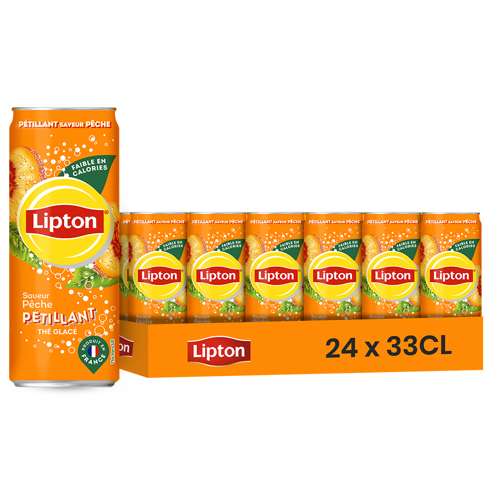 Lipton Ice Tea Pêche Pétillant Pack 24 x 33CL Slim – Boisson Thé Gazeu ...