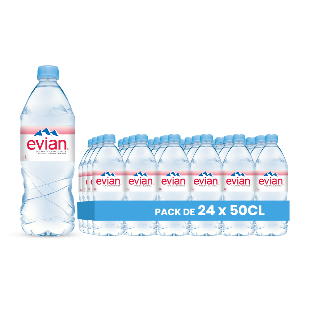 Evian Natural Water Pack 24 x 50CL – Pure Mineral Water – PROXIDIS PRO